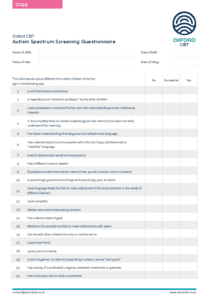 Autism Spectrum Screening Questionnaire (ASSQ) | Oxford CBT