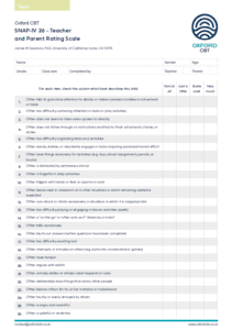 Snap IV Teacher Parent | Oxford CBT